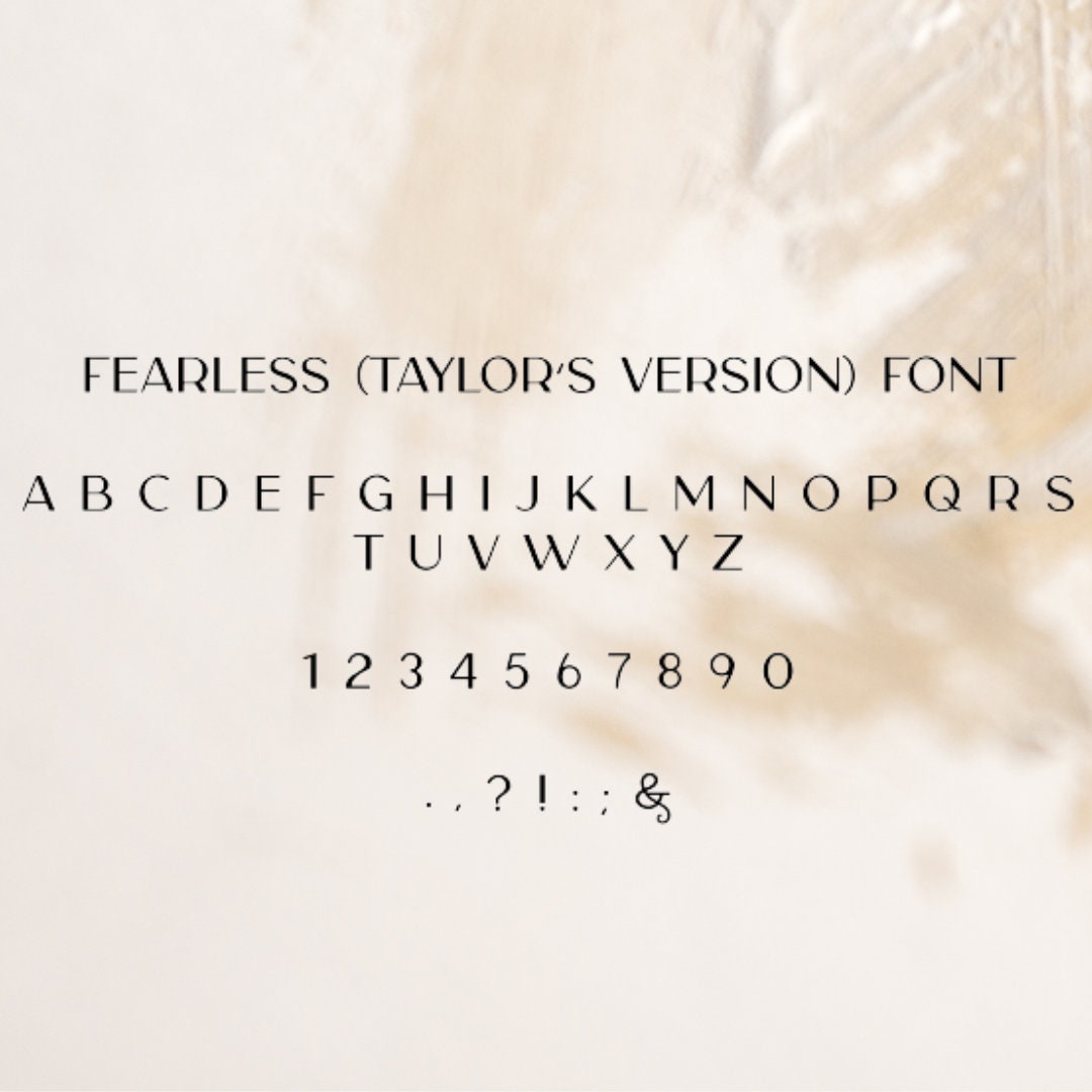 Fearless Font SVG and PNG Taylor's Version Eras Tour - Etsy Australia