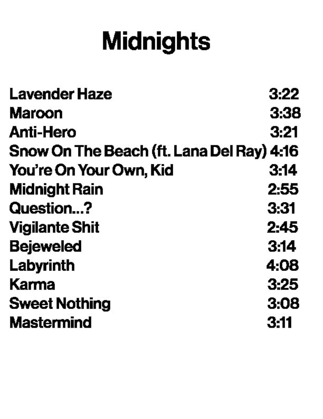 Midnights Tracklist SVG and PNG Taylor Swift Eras Tour - Etsy