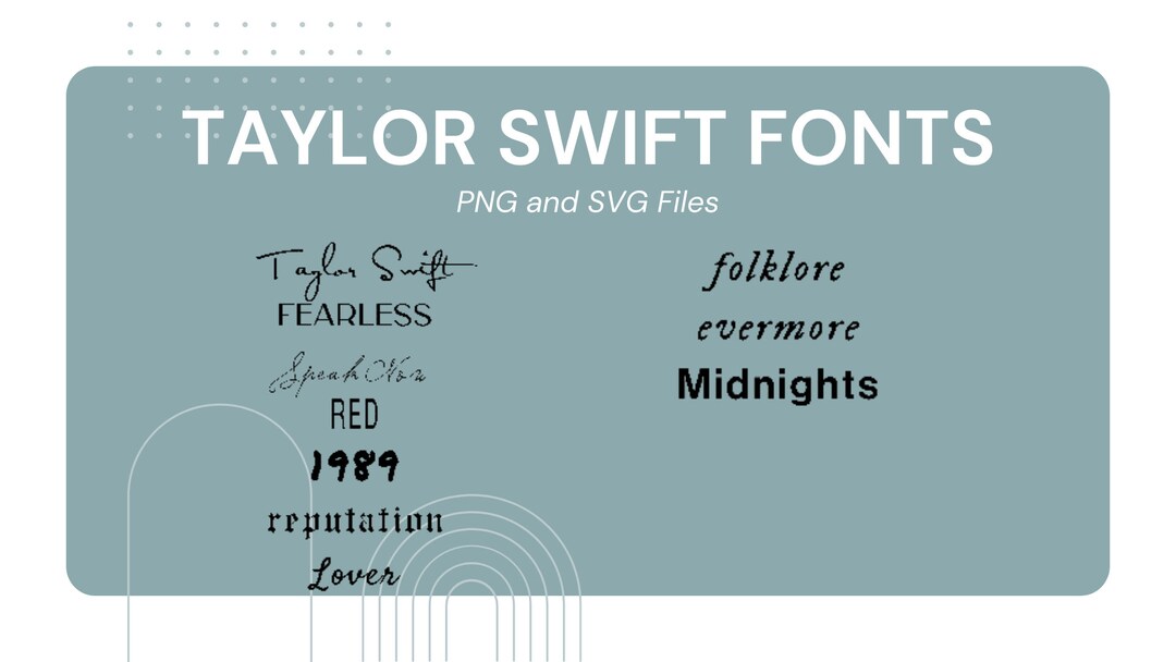 Taylor Swift Album SVG Fonts Fearless Speak Now 1989 - Etsy España