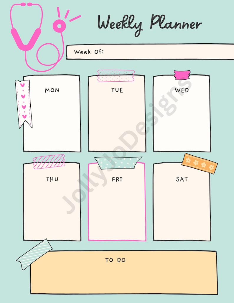 Nurse, Stethoscope, Weekly Planner, Medical, Medical Assistant ...