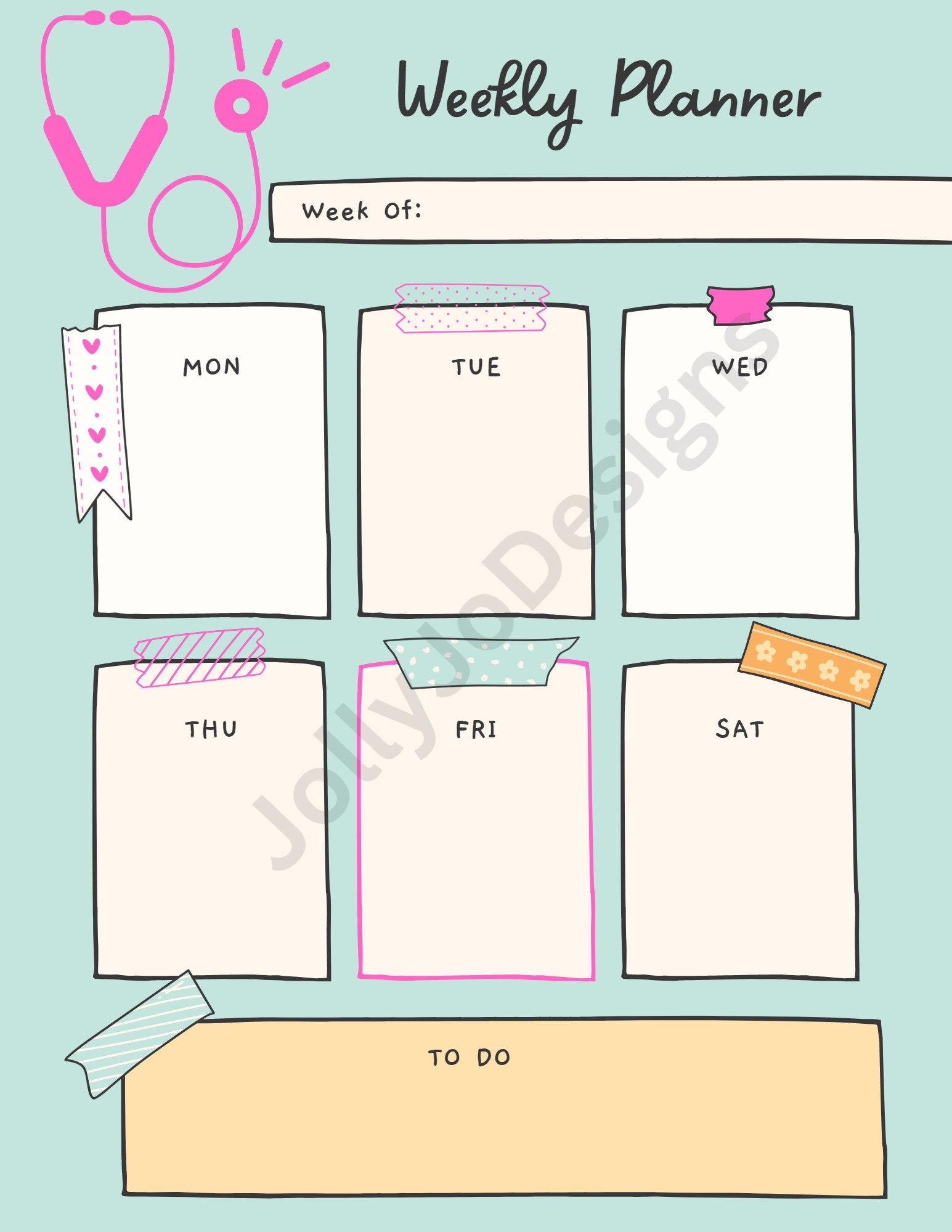 Nurse, Stethoscope, Weekly Planner, Medical, Medical Assistant ...