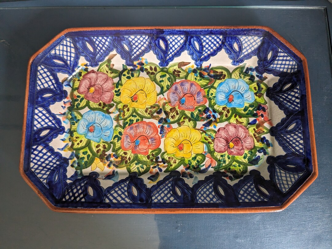 Handmade Floral Portuguese Platter/ Plate - Etsy UK
