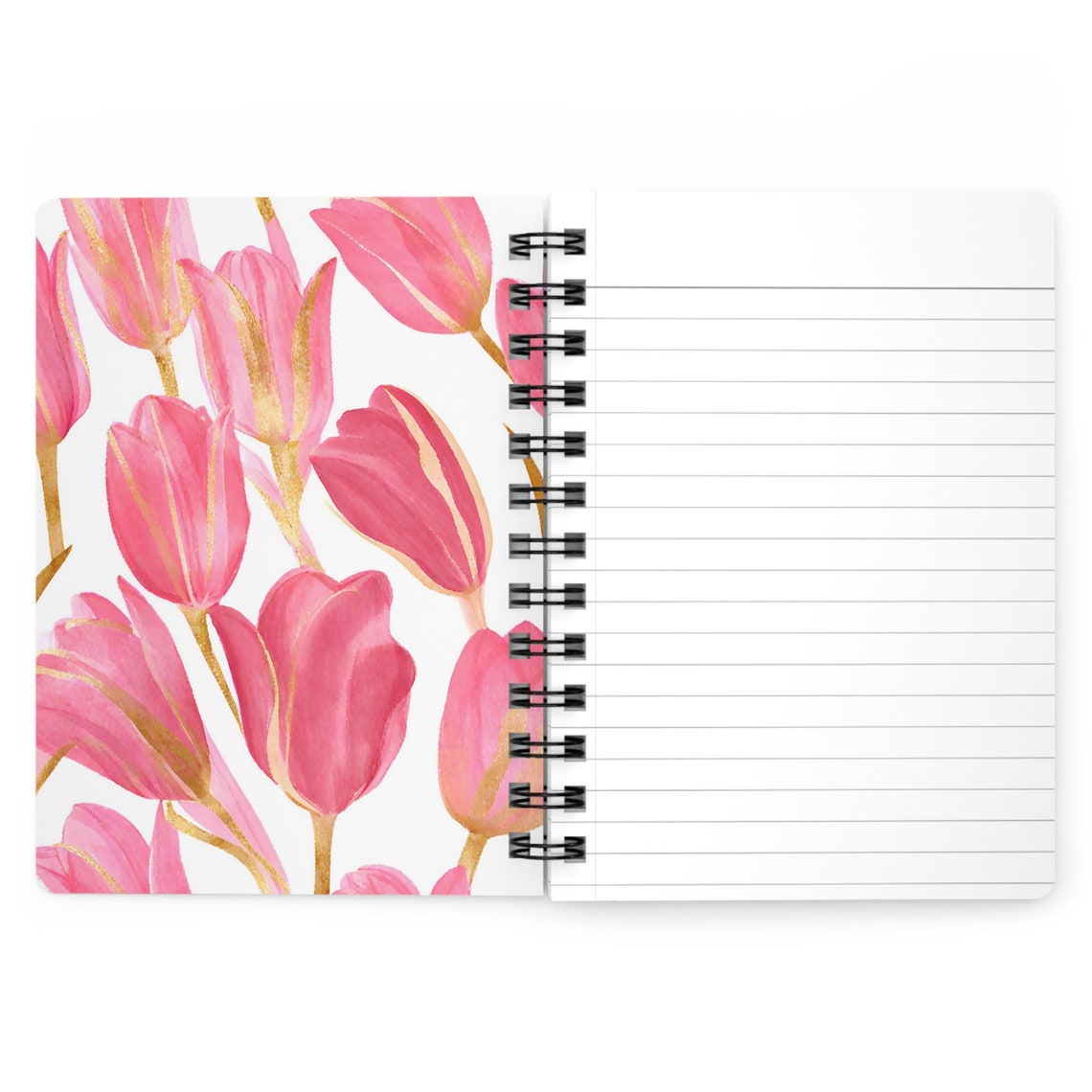Pink Tulip Spiral Notebook | Floral 5x7 Journal - Etsy