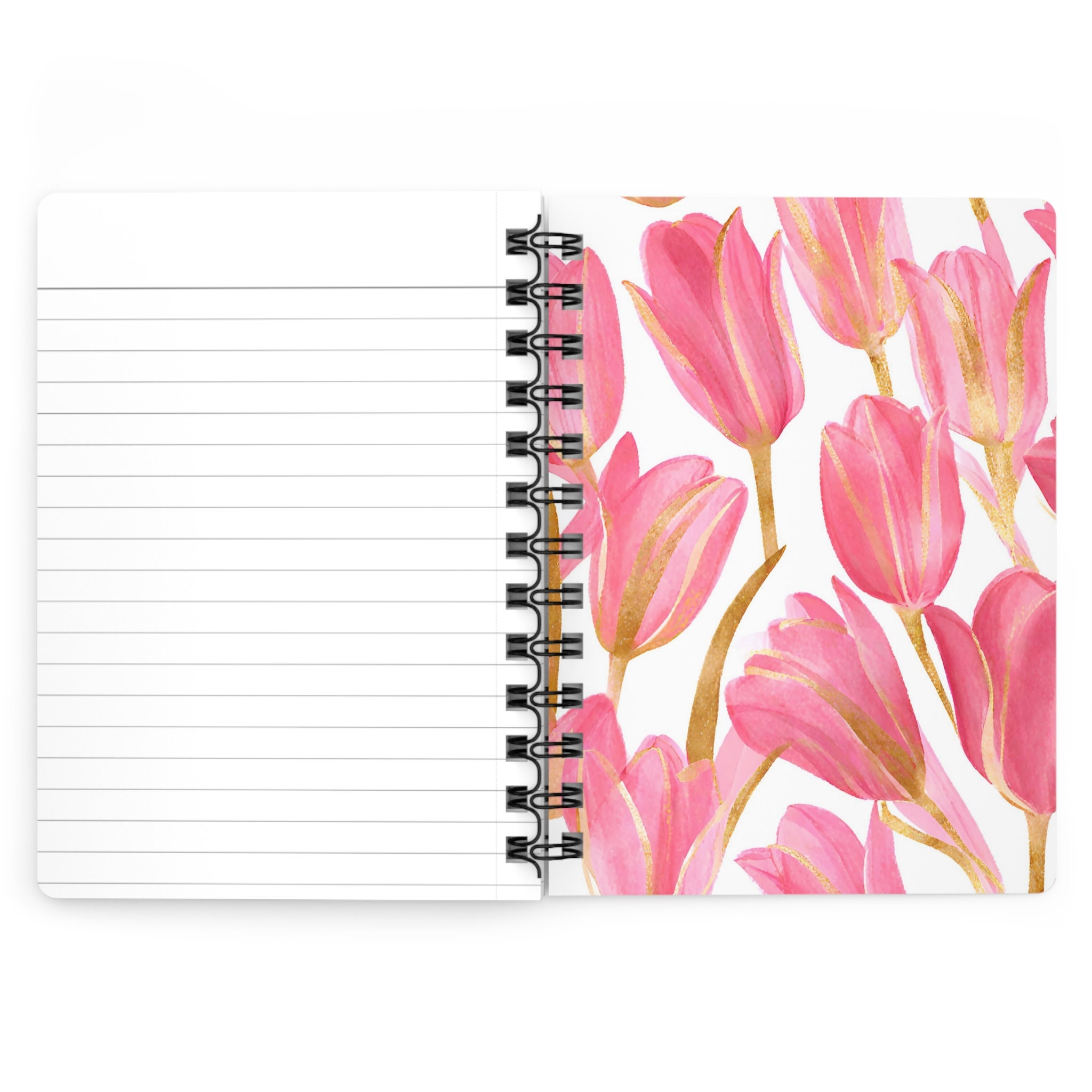 Pink Tulip Spiral Notebook | Floral 5x7 Journal - Etsy