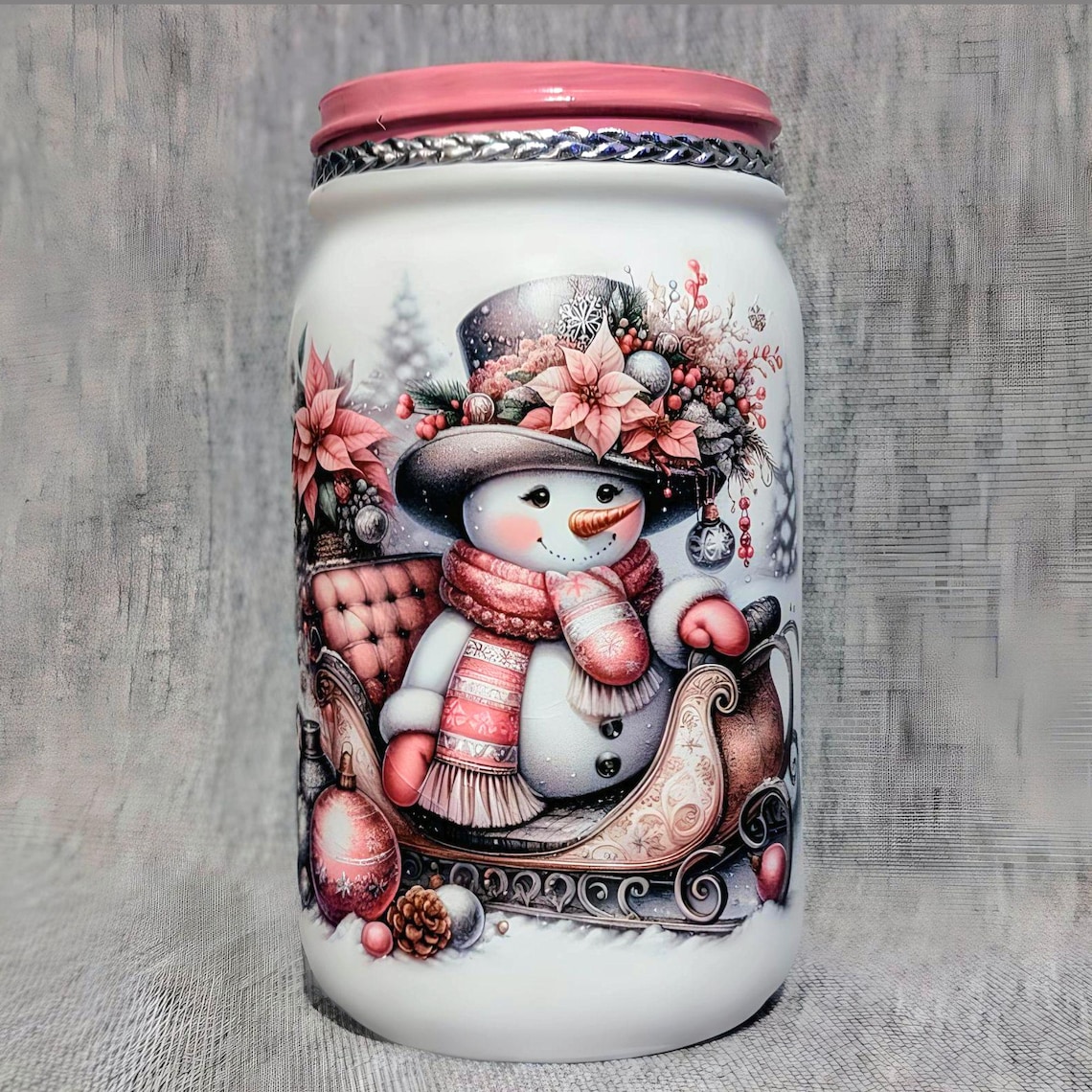 Handcrafted Snowman Mason Jar: Holiday Centerpiece, Vase, Tealight ...