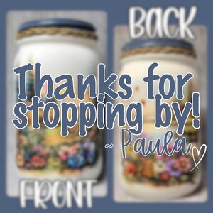 Floral Landscape Decoupaged Mason Jar ~ Centerpiece/vase. Housewarming ...