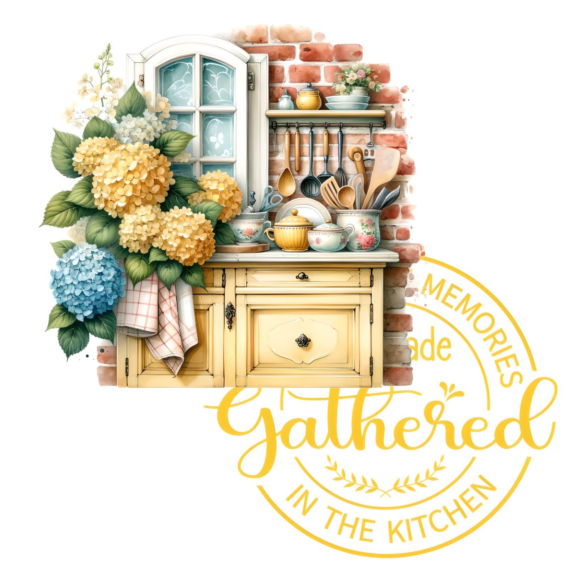 Cottagecore Kitchen Decoupaged Mason Jar ~ Multiple Kitchens to Choose ...