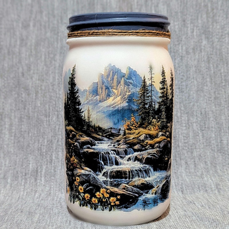 Mountain Painted Jars - Etsy