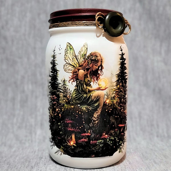 Decoupaged Fairy Jar - Etsy