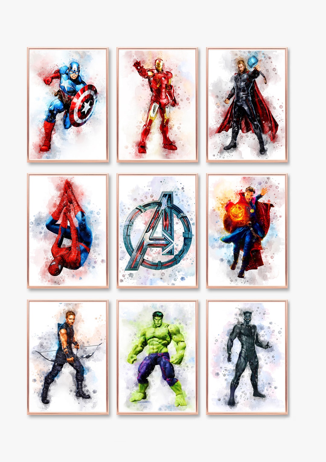 Avengers 5x7 Watercolour Prints - Etsy