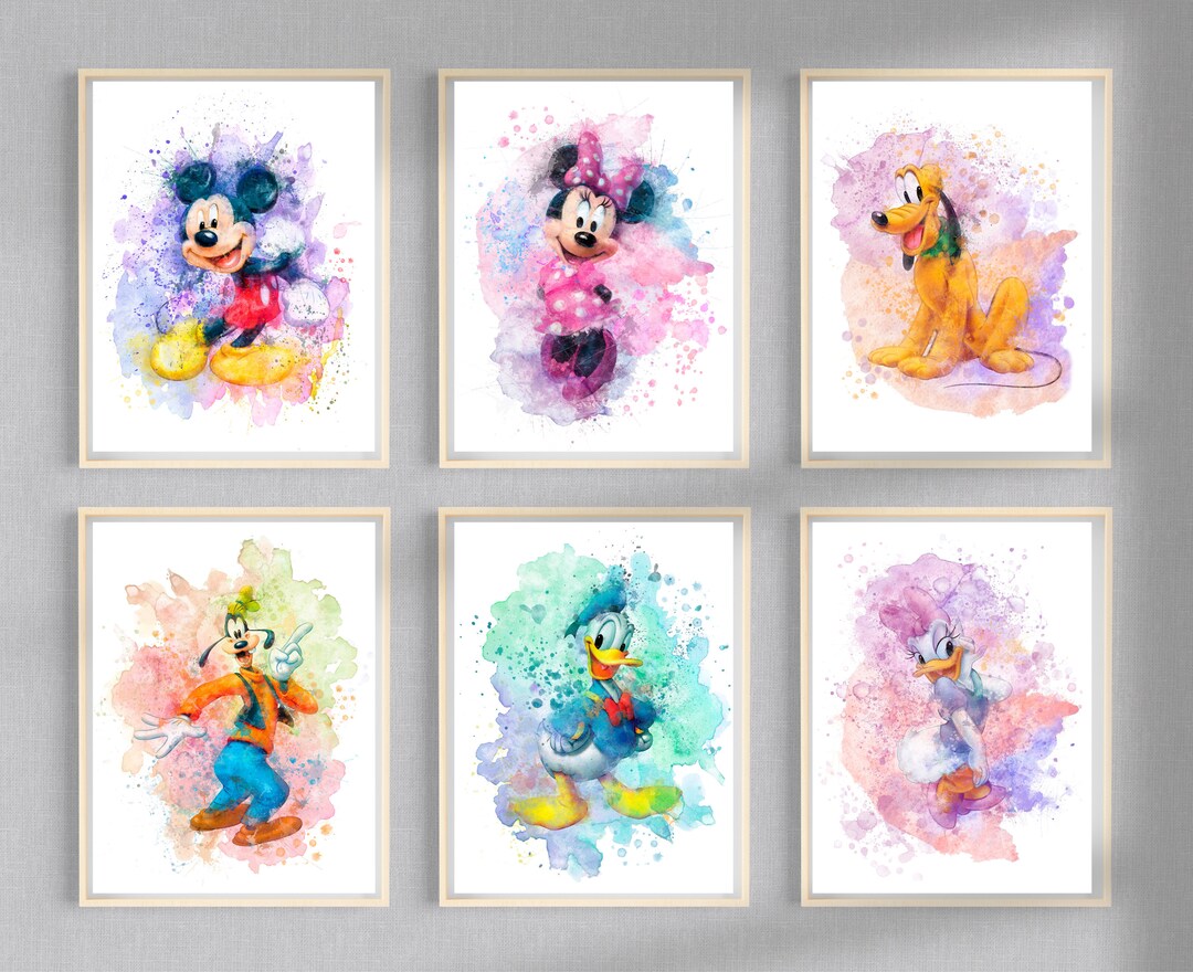 Disney Characters 5x7 Watercolour Prints - Etsy