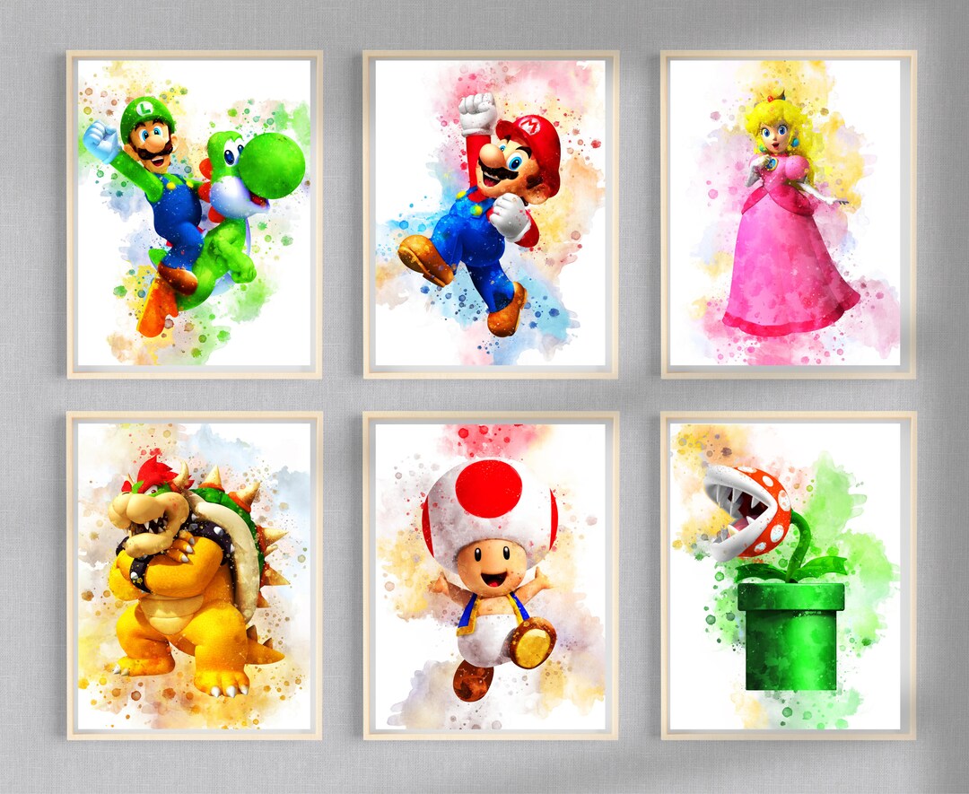 Mario Characters 8x10 Watercolour Prints - Etsy UK