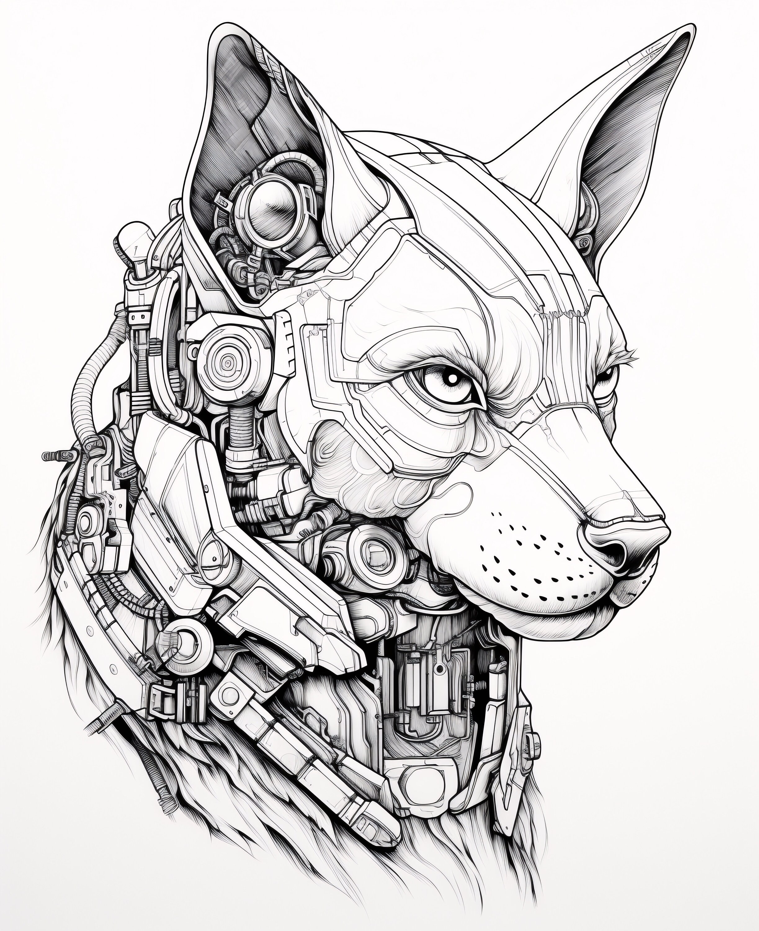 Machine Animal Hybrid Coloring Book for Kids and Adults, Printable ...