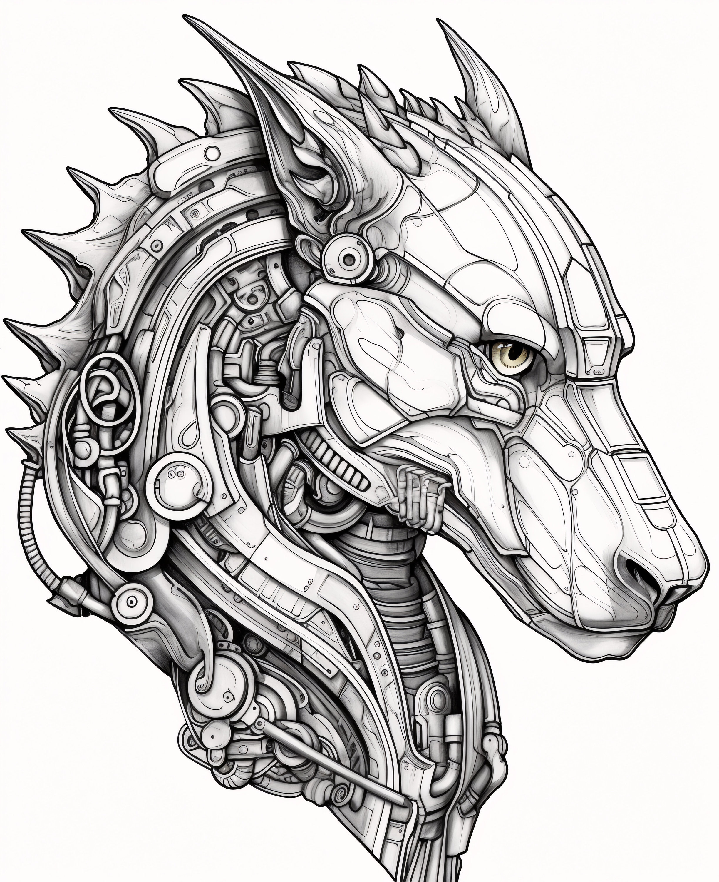 Machine Animal Hybrid Coloring Book for Kids and Adults, Printable ...
