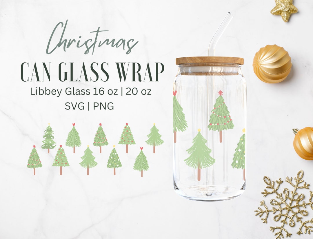 Christmas Libbey Glass Cup SVG, Beer Can Glass Svg, Coffee Glass Wrap ...