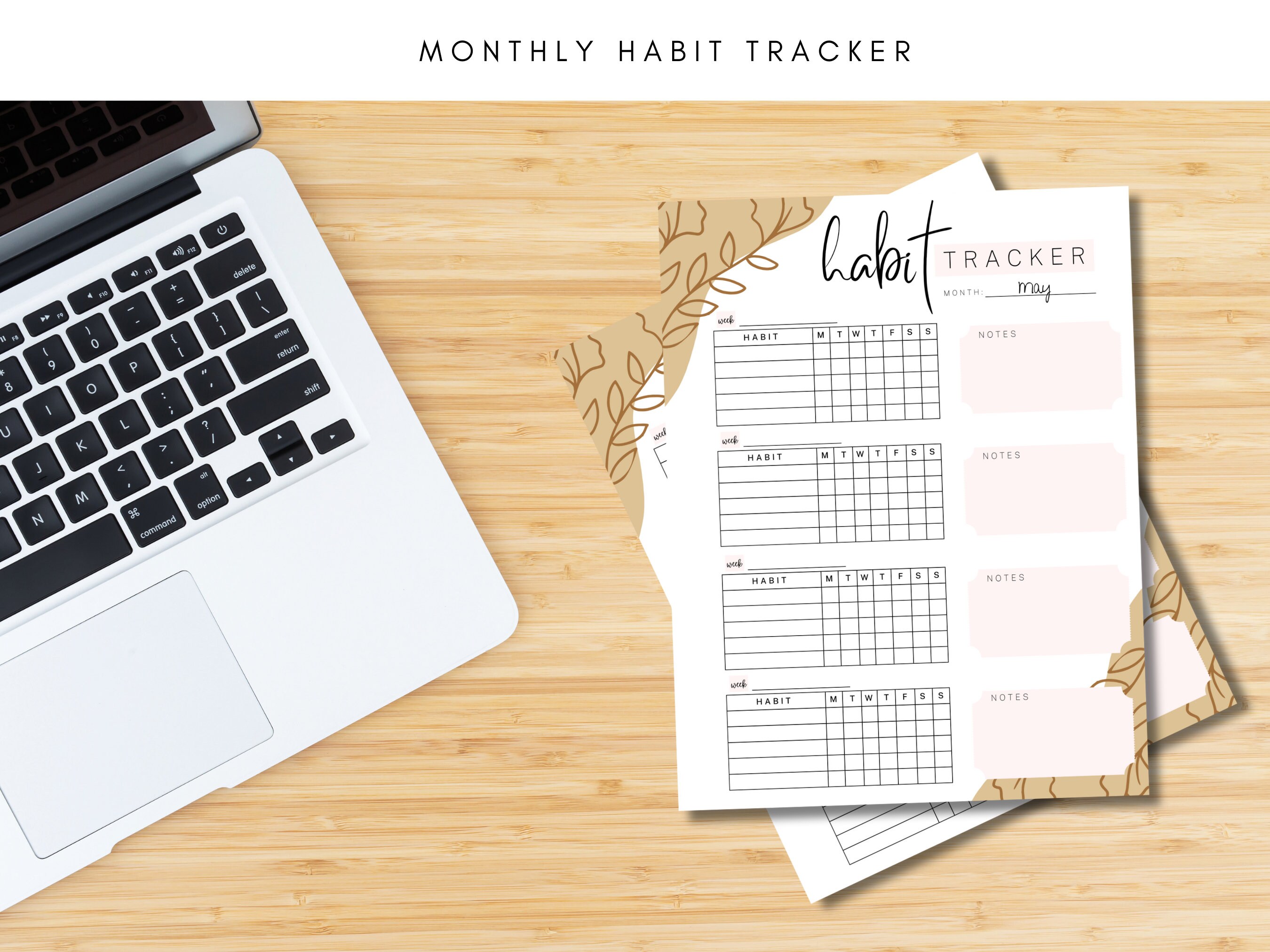 Boho Habit Tracker, Printable Monthly Habit Tracker, Habit Tracker Year ...