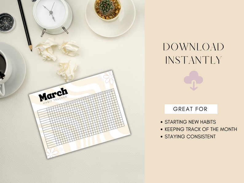 Instant Download 12 Month Habit Tracker | Habit Tracker Year | Savings ...