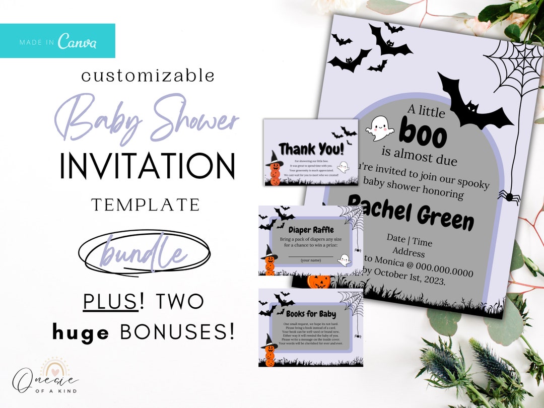 A Little Boo is Due Baby Shower Invitation, Autumn Baby Shower, Boy ...
