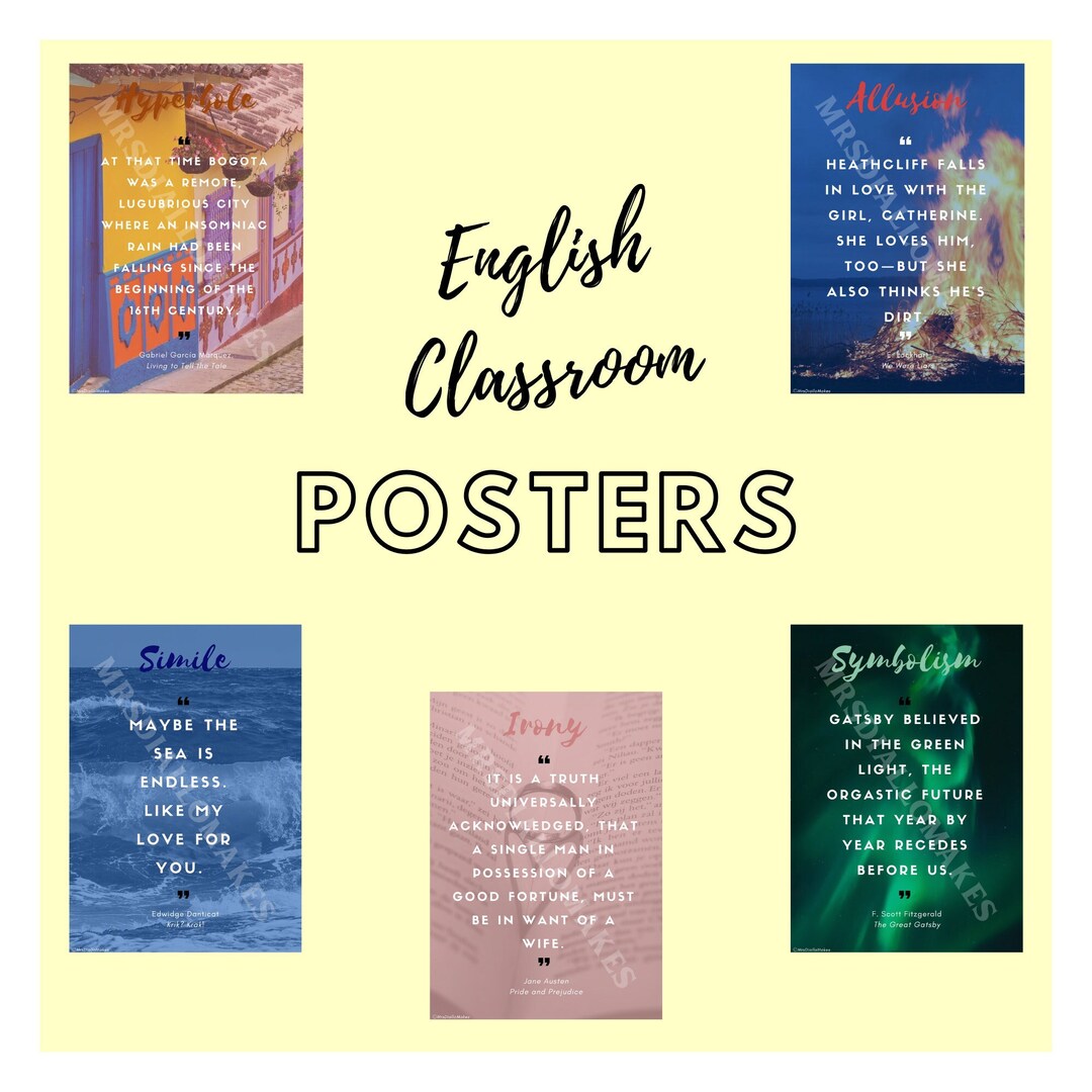 Literary Device English Classroom Posters DIGITAL DOWNLOAD - Etsy
