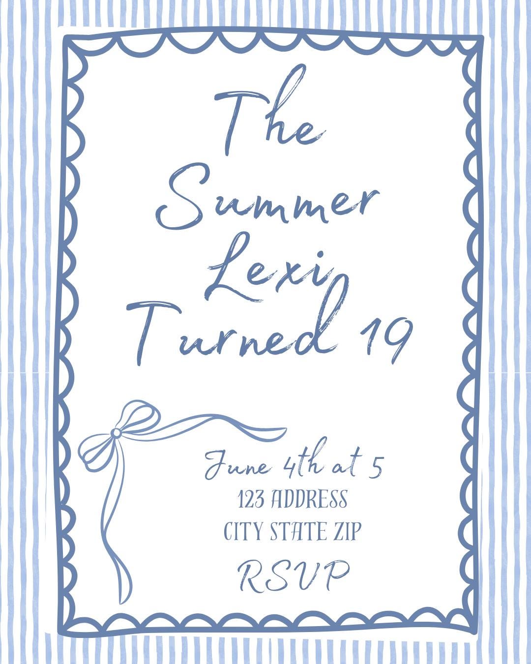The Summer I Turned Pretty Invitation Template Download - Etsy