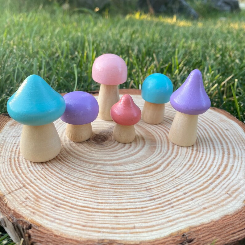 Hand Painted Mushrooms Mushroom Sensory Bin Sensory Bin Filler Fairy ...