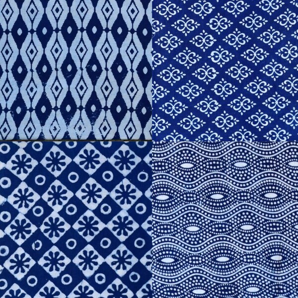 Indigo Print Fabric - Etsy