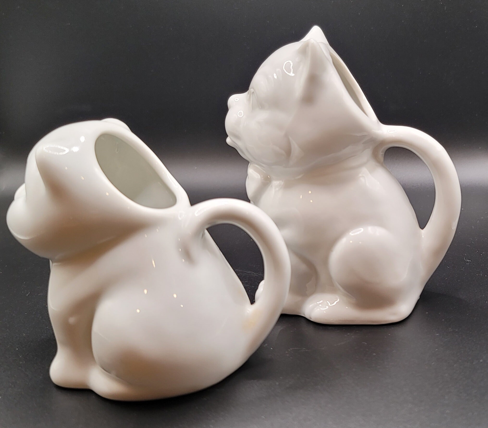 Set of 2, Kitty Cat Pals Cream Pitchers, White Porcelain - Etsy