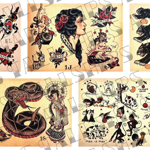 Traditional Tattoo Flash - Etsy