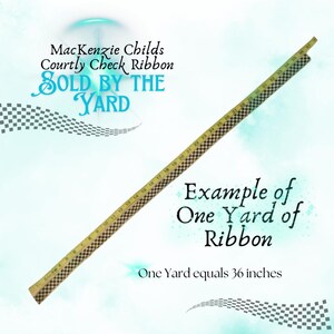 Mackenzie Childs Courtly Check Ribbon: Aqua Blue Wire Edge, 2.5 Inch ...