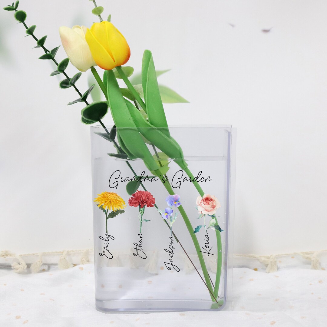 Custom Acrylic Book Vase for Flowers,bookshelf Decor,book Shaped Flower ...