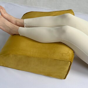 Yellow Velvet Wedge Pillow, Leg Support Cover, Side Sleeper Pillow ...