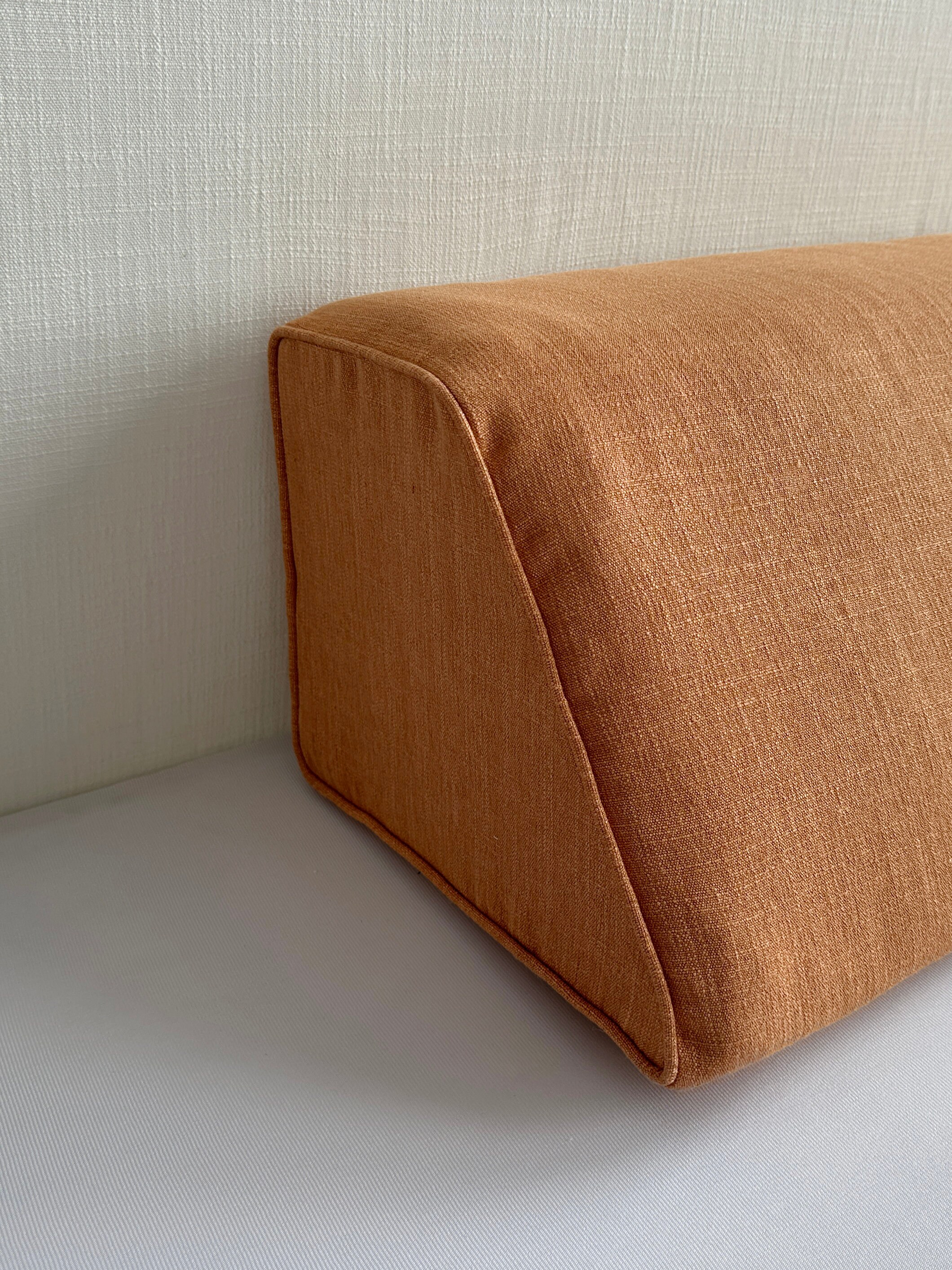 Orange Wedge Cushions With Piping, Cotton Linen Sofa Bed Cushions ...