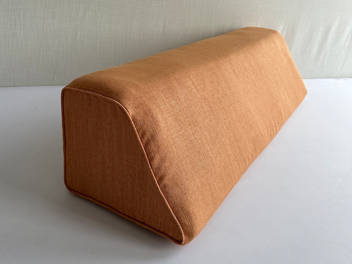 Orange Wedge Cushions With Piping, Cotton Linen Sofa Bed Cushions ...