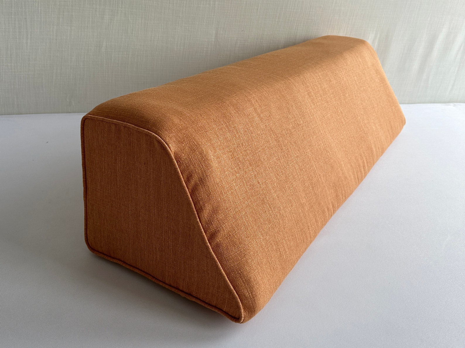 Orange Wedge Cushions With Piping, Cotton Linen Sofa Bed Cushions ...