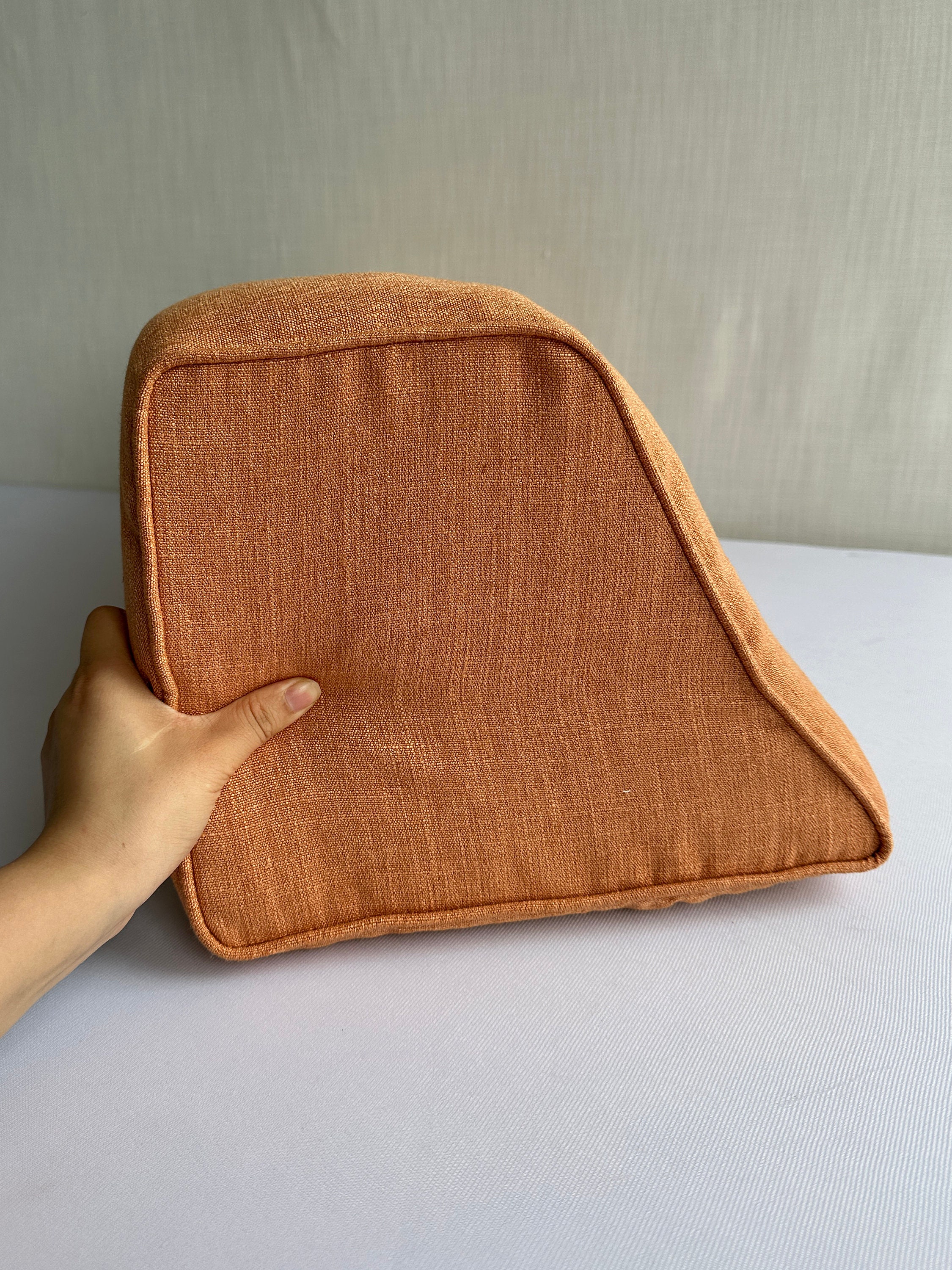 Orange Wedge Cushions With Piping, Cotton Linen Sofa Bed Cushions ...