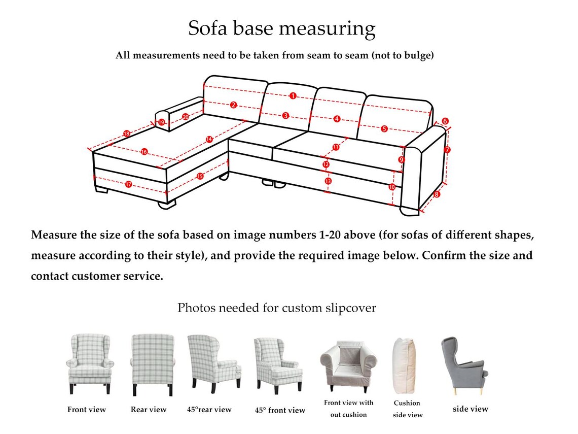 One-piece Grey Cotton Linen Three-seat Sofa Cover, Custom-made ...