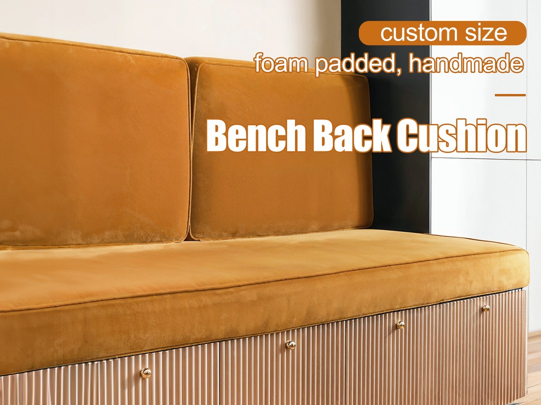 Yellow Bench and Back Cushion, Custom Size Party Cushion, Velvet Fabric ...