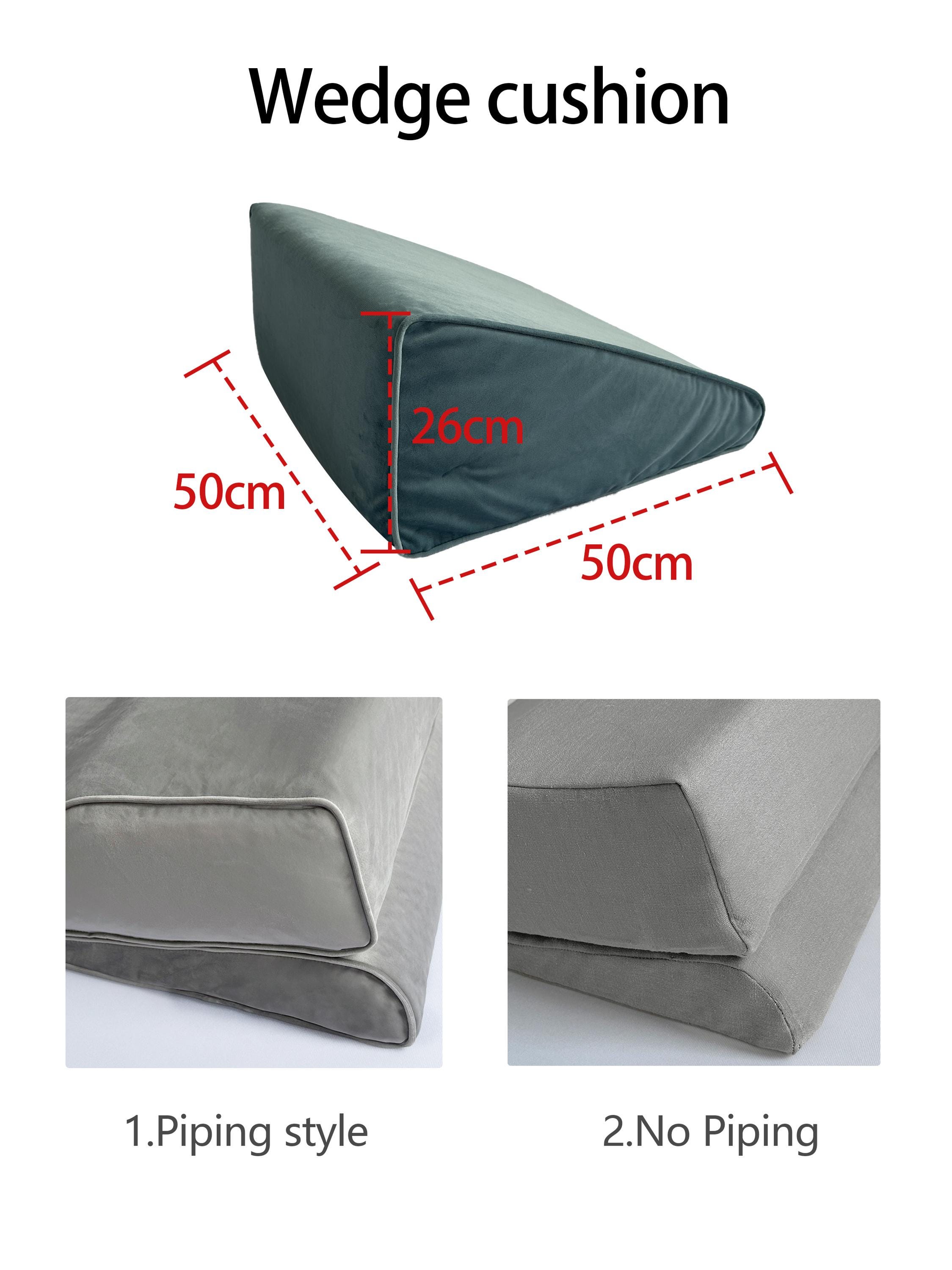 Blue Velvet Wedge Pillow, Leg Support Cover, Side Sleeper Pillow Cover ...