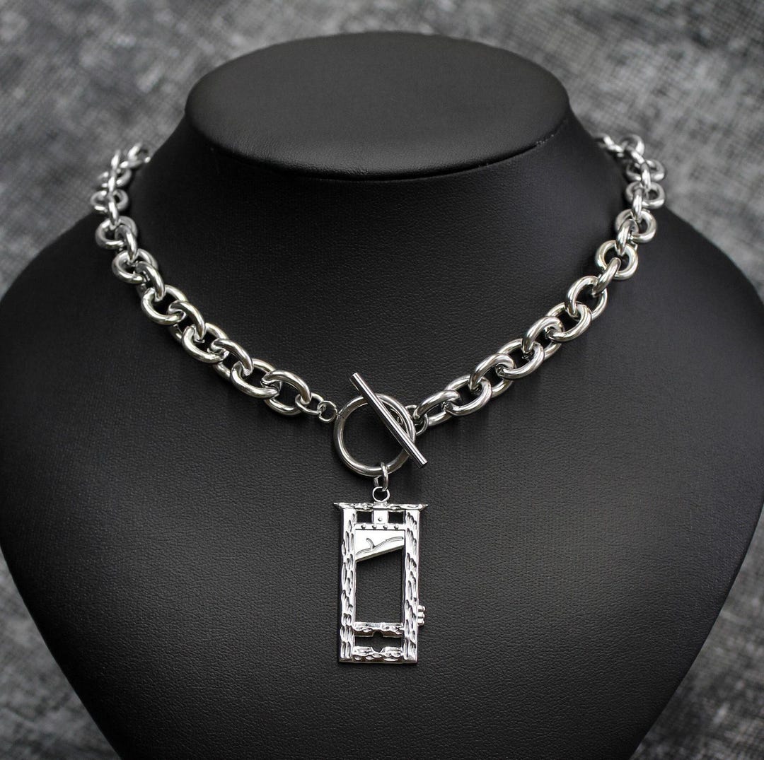 Stainless Steel Guillotine Chain Necklace: Toggle, Punk Goth Chunky - Etsy