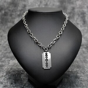 Chunky Razor Blade Faceted Cable Chain Necklace, Layering Necklace ...