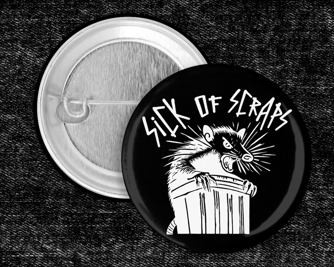 Opossum Pin, Opossum Button, Punk Pins, Punk Vest, Punk Buttons, Battle ...