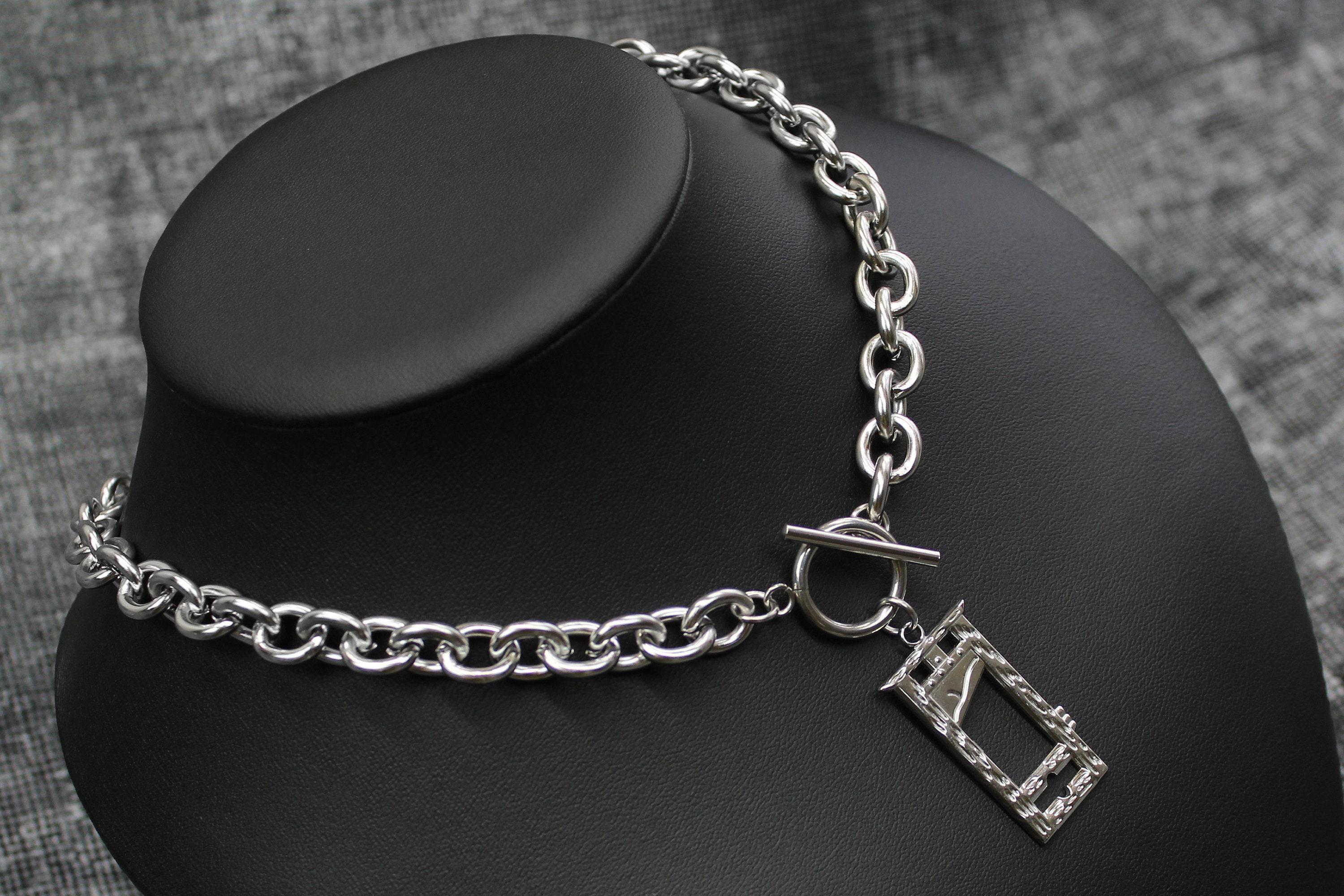 Stainless Steel Guillotine Chain Necklace: Toggle, Punk Goth Chunky - Etsy