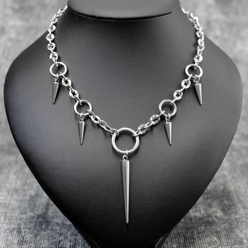 Spiked Necklace Punk - Etsy