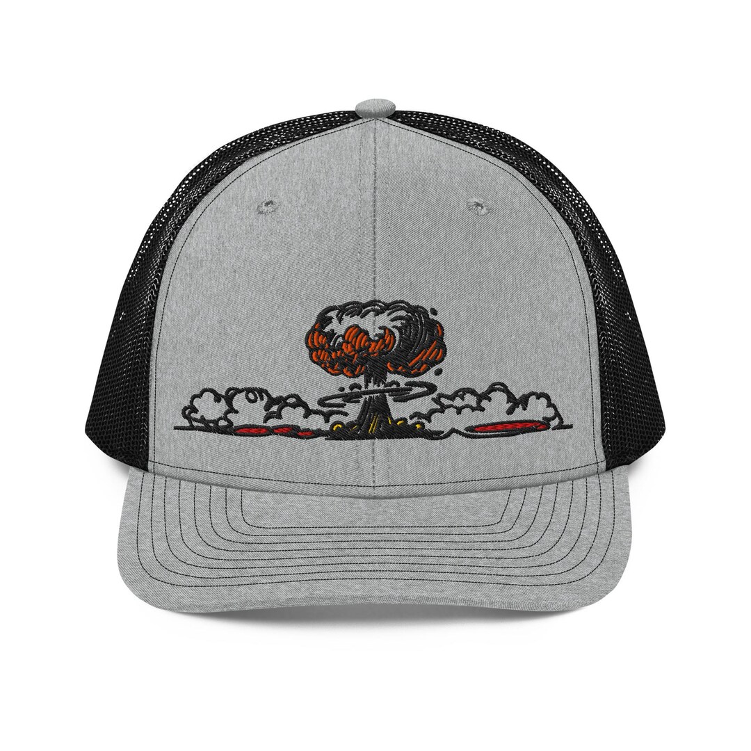 Embroidered Atomic Mushroom Cloud Snapback Trucker Hat - Etsy