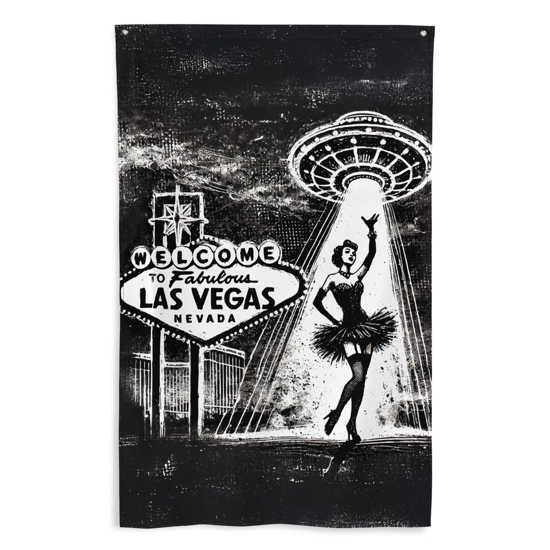 Alien Abduction Las Vegas Showgirl Banner Sci-fi Wall Art Polyester ...