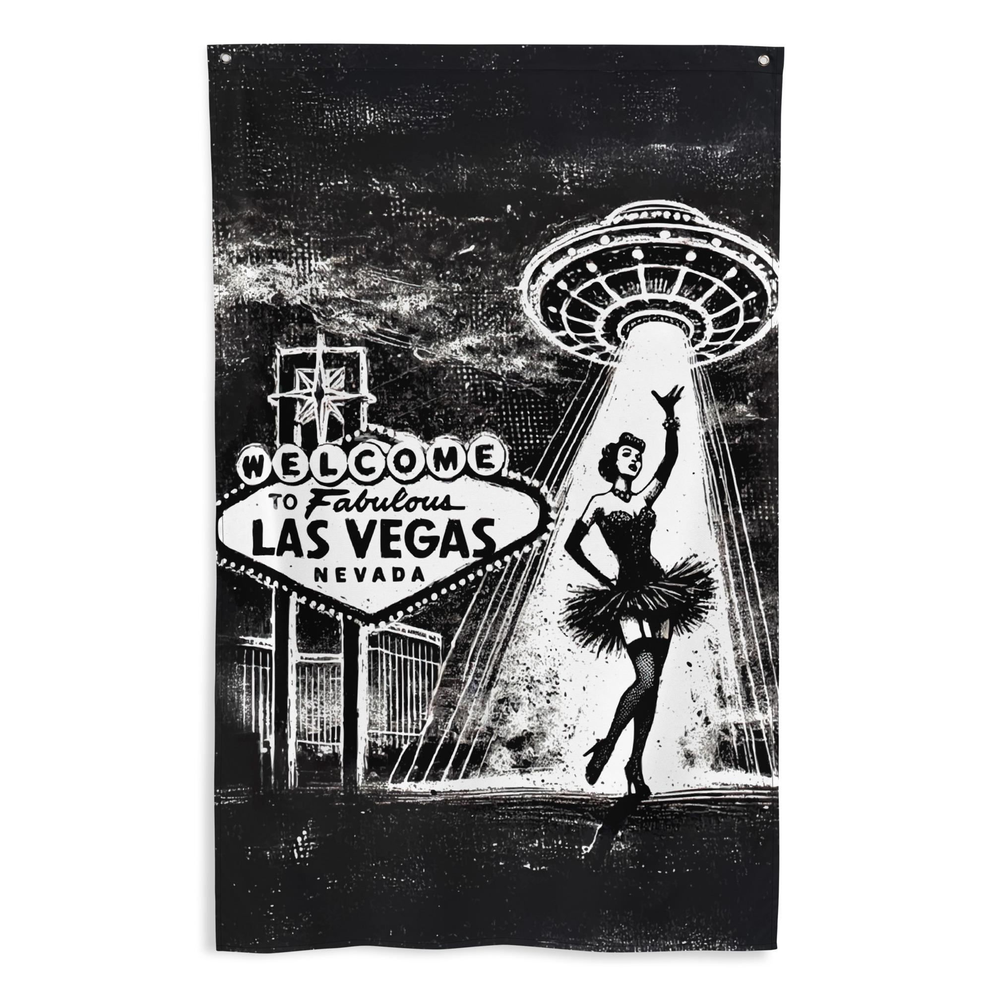 Alien Abduction Las Vegas Showgirl Banner Sci-fi Wall Art Polyester ...