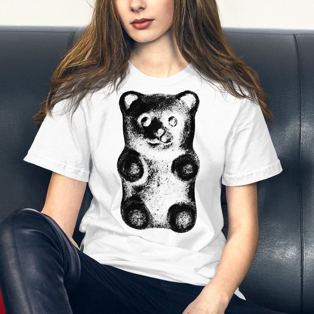 Gritty Gummy Bear T-shirt – Textured Candy Bear Graphic Tee ...