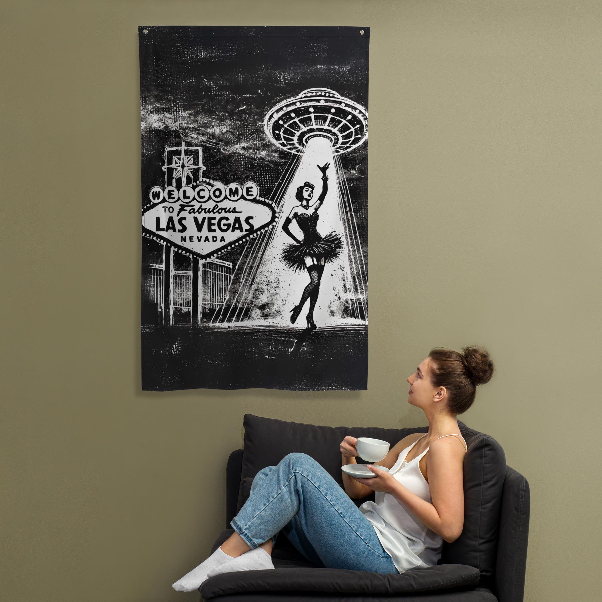 Alien Abduction Las Vegas Showgirl Banner Sci-fi Wall Art Polyester ...