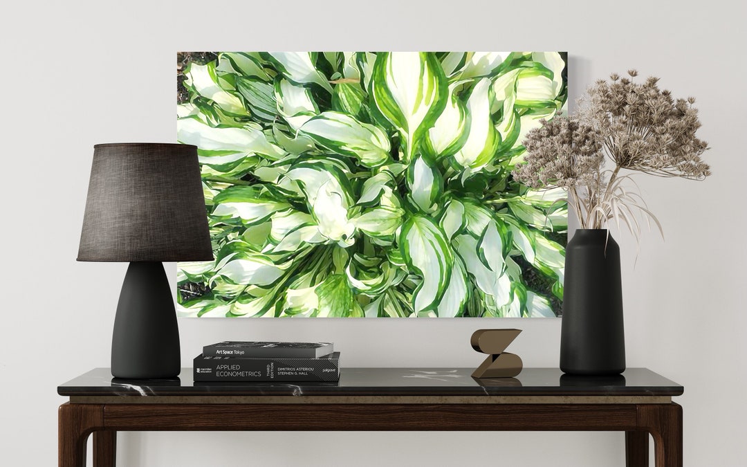 Spiral Hosta Bush, Hostas, Striped Hosta, Variegated Hosta, Wall Decor ...