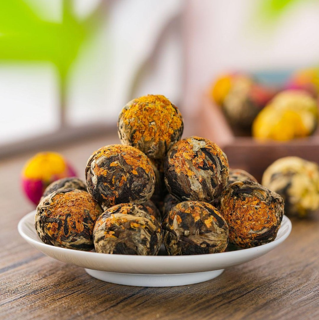 Blooming Tea Ball/ Lily Black Tea/ Chrysanthemum Black Tea/ Honeysuckle ...